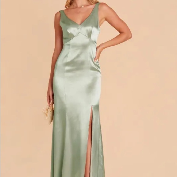 Birdy Grey | Dresses | Birdy Grey Sage Green Satin Dress | Poshmark